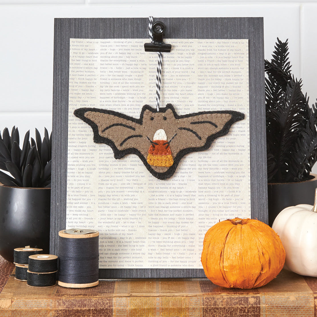 Bat & Candy Corn Ornament – Buttermilk Basin