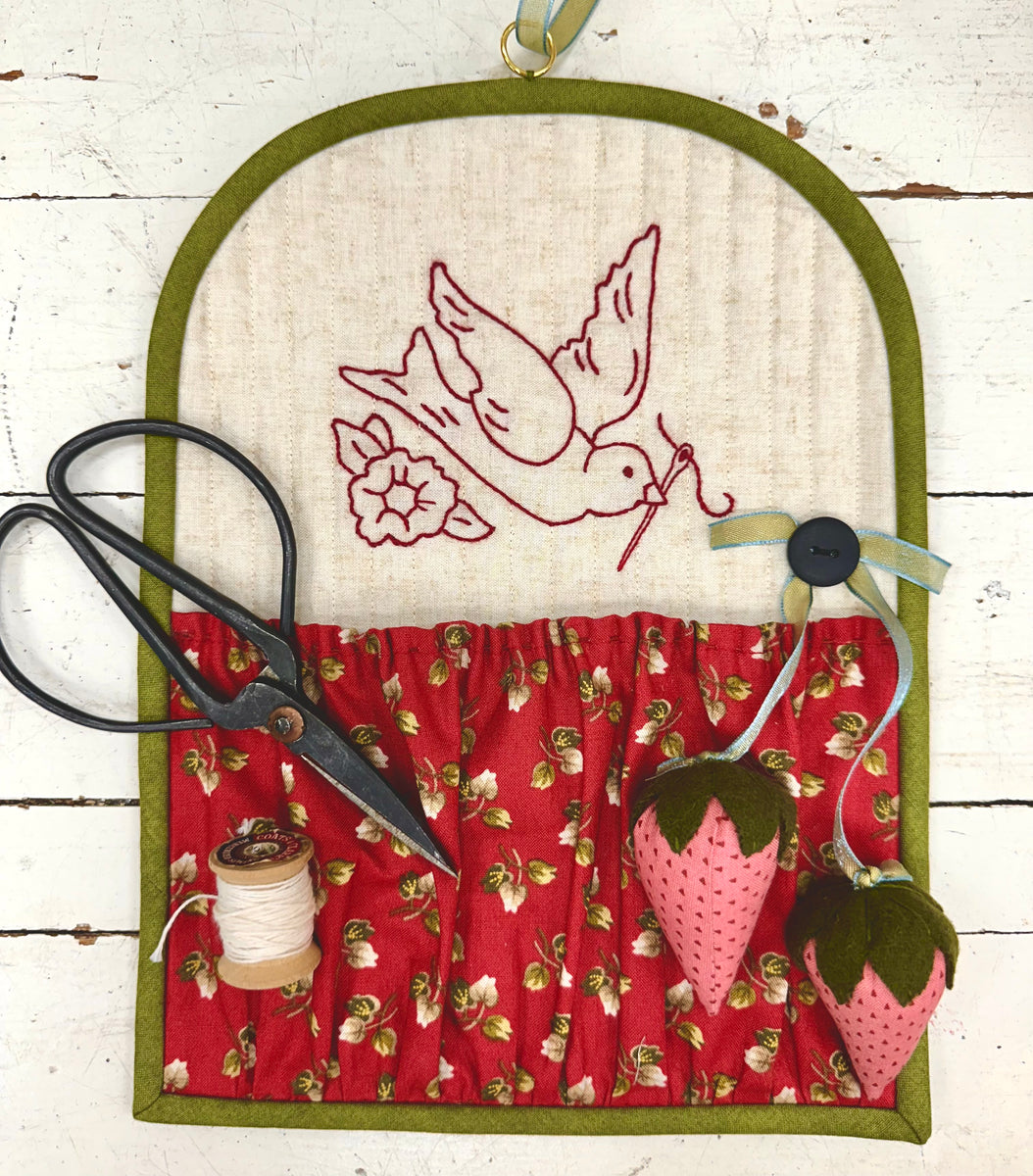 Redwork Sewing Bird Pocket – Buttermilk Basin
