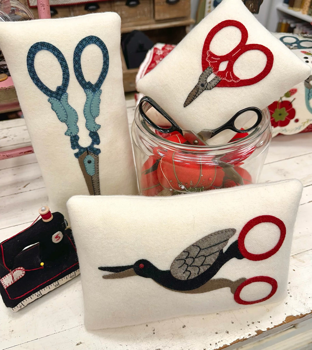 3 Vintage Scissor Pillows – Buttermilk Basin