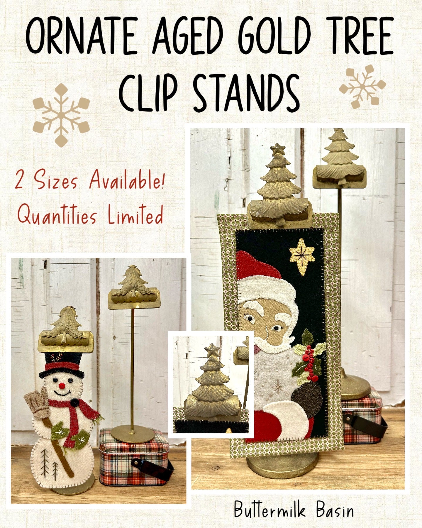 Ornate Aged Gold Tree Clip Stands – Buttermilk Basin